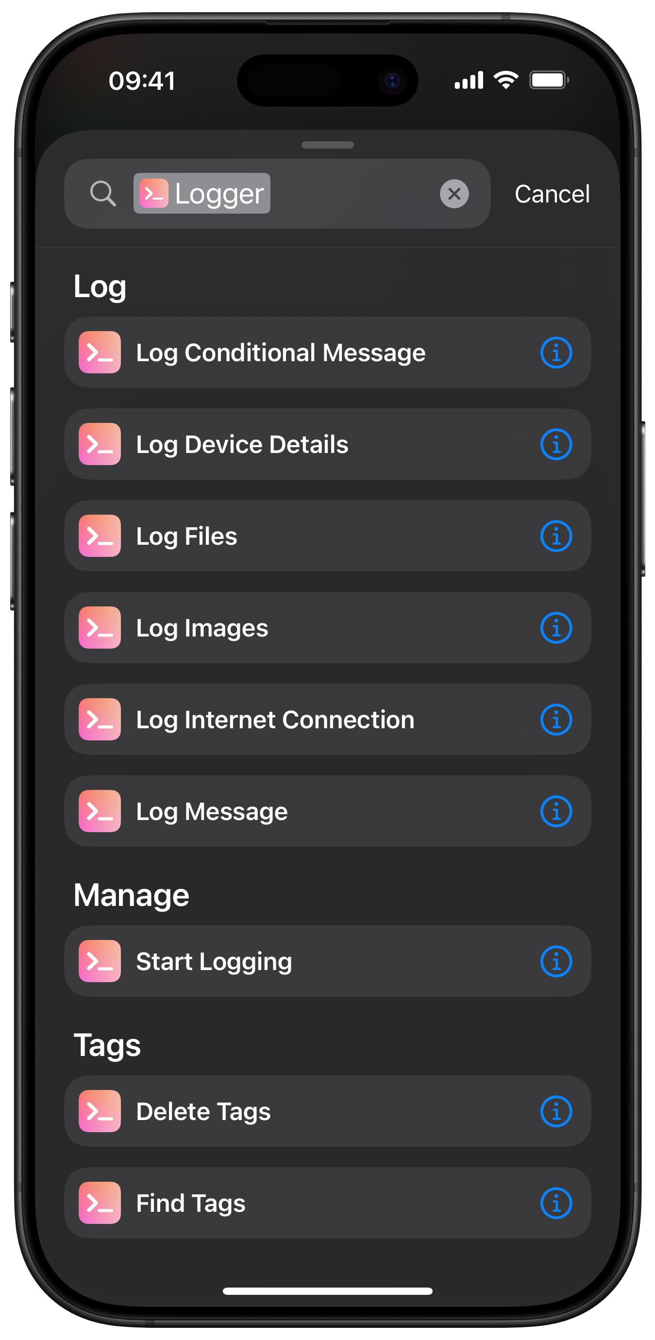 Logger for Shortcuts