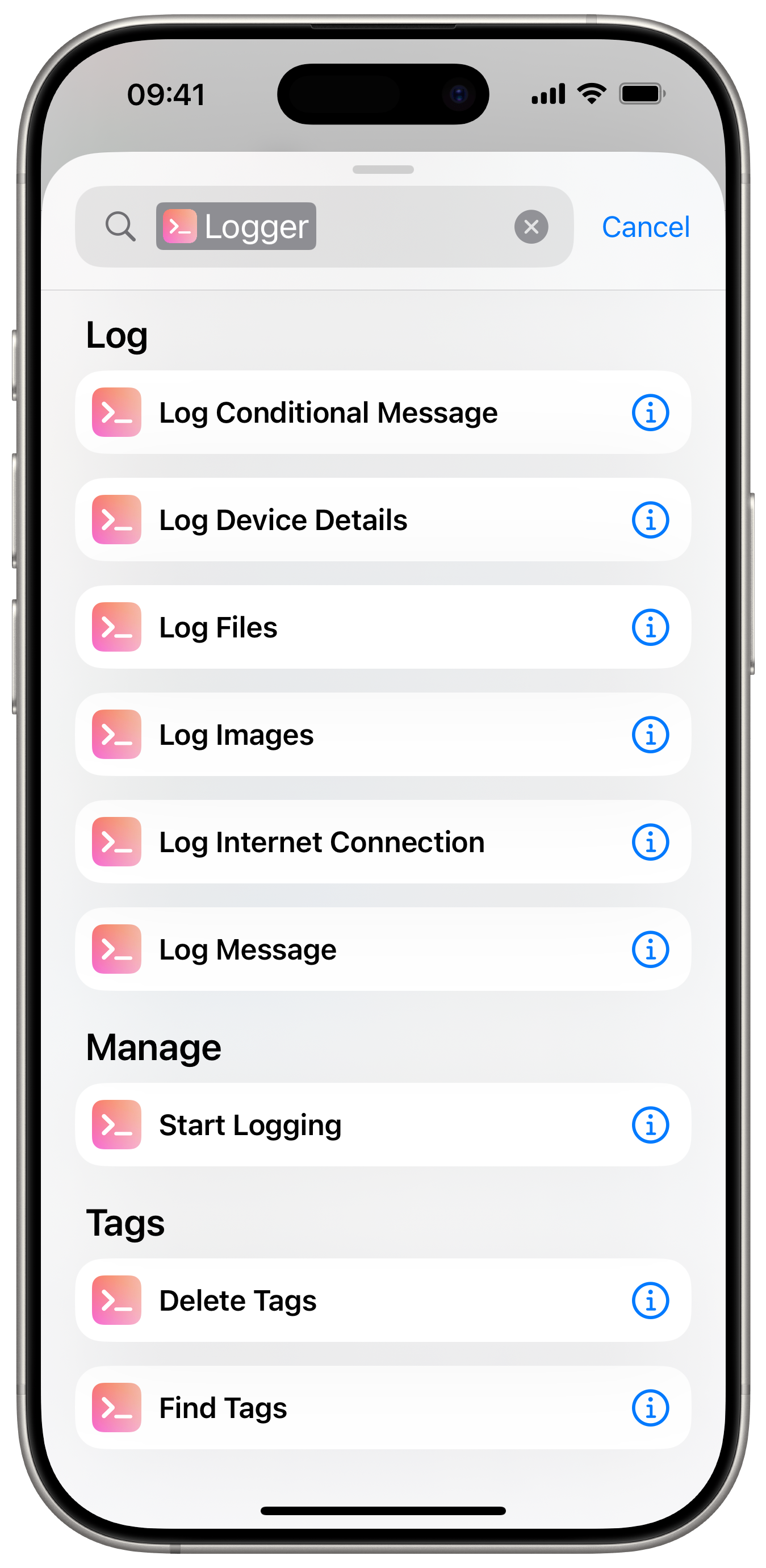 Logger for Shortcuts